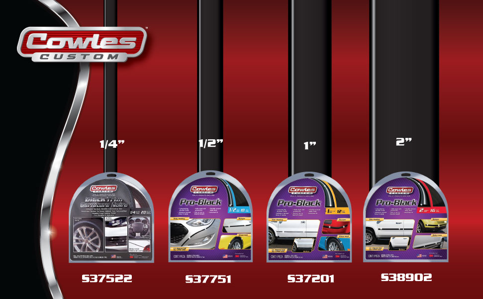 Cowles® ProtektoTrim™ Universal Side Body Molding Black & Chrome